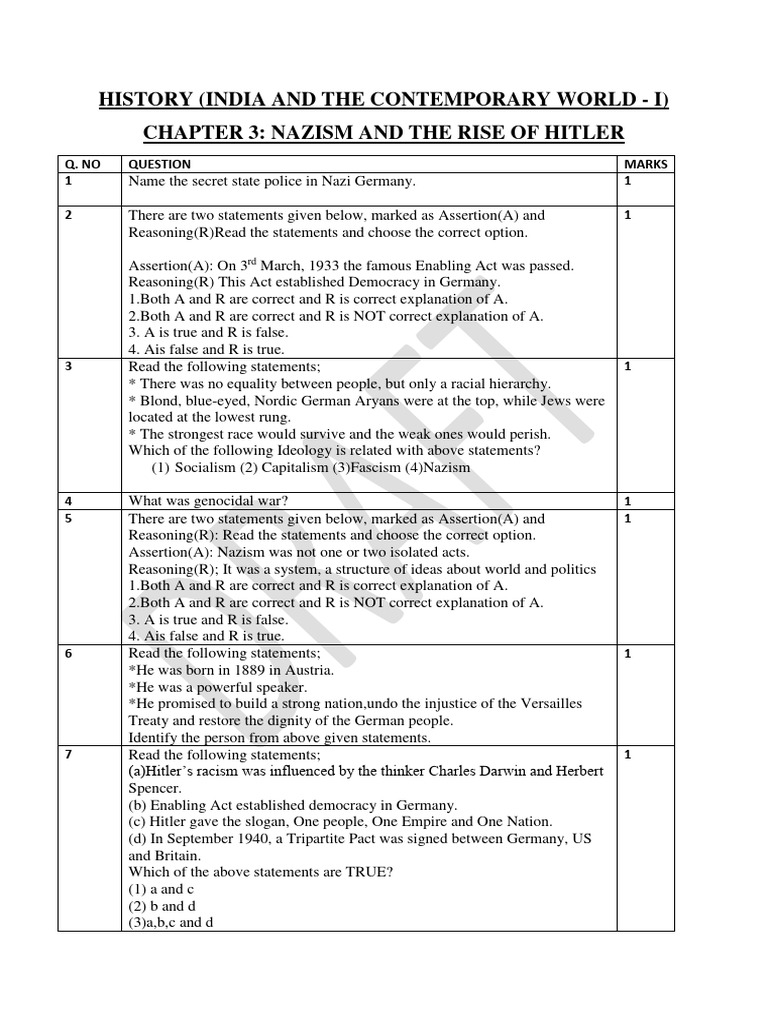 Ch-3-Hist-Nazism and The Rise of Hitler | PDF | Nazi Germany | Adolf Hitler