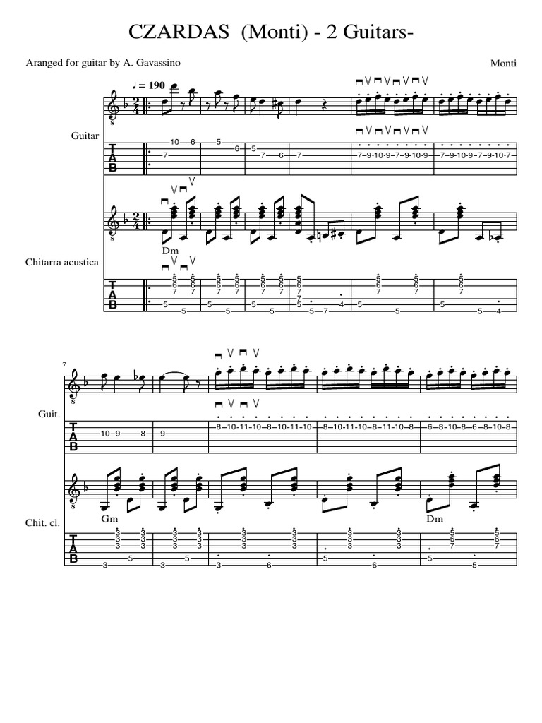 Monti Czardas for Two Guitars | PDF