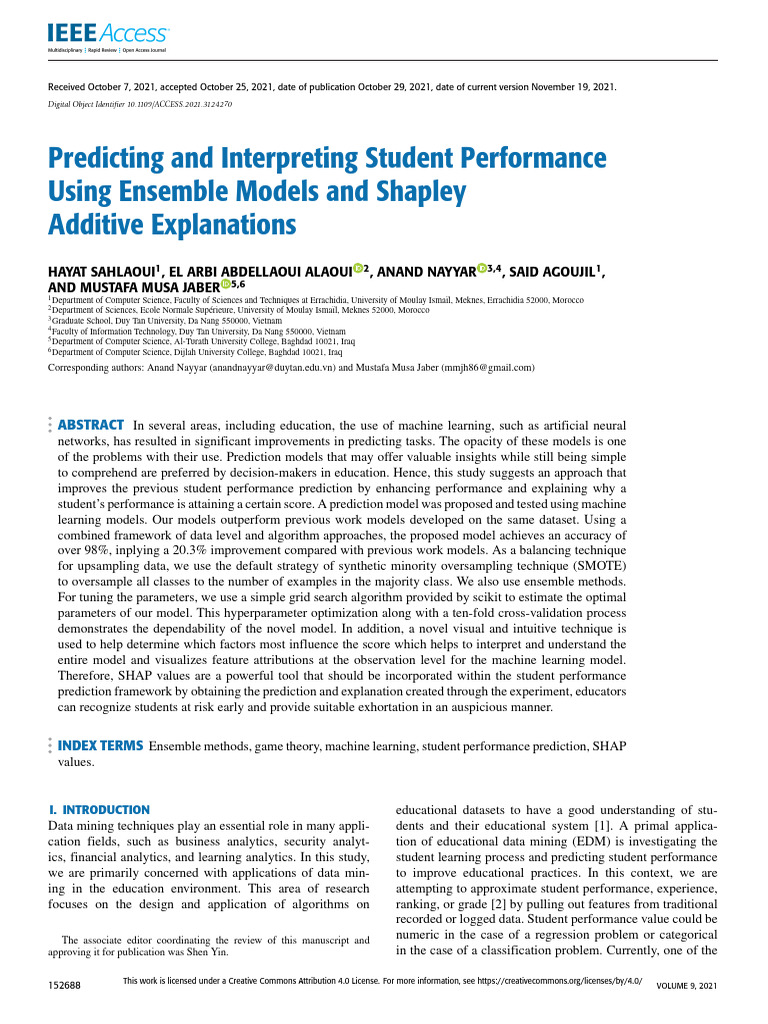 Predicting and Interpreting Student Performance Using Ensemble Models ... Predicting and Interpreting Student Performance Using Ensemble Models ...