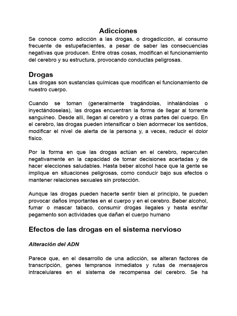 Adicciones | PDF | Cerebro | La dependencia de sustancias