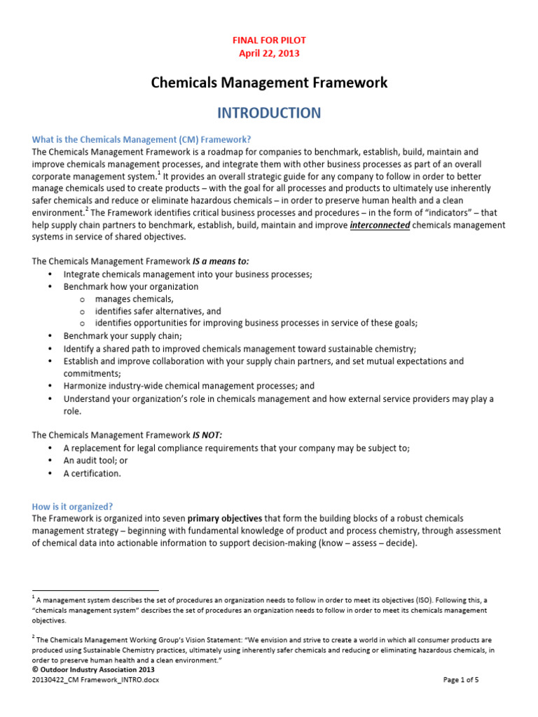 CM Framework - INTRO | PDF | Supply Chain | Product (Business)