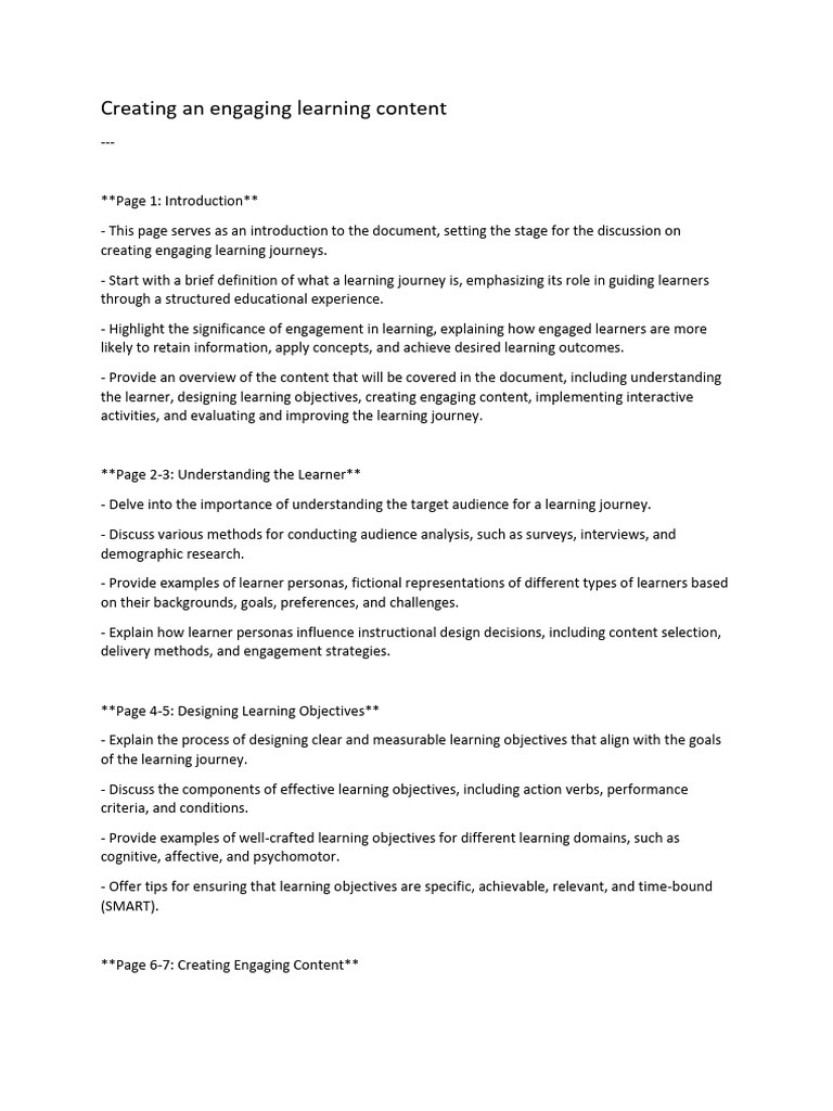 Engaging Learning Journey Strategies | PDF | Learning | Instructional ...