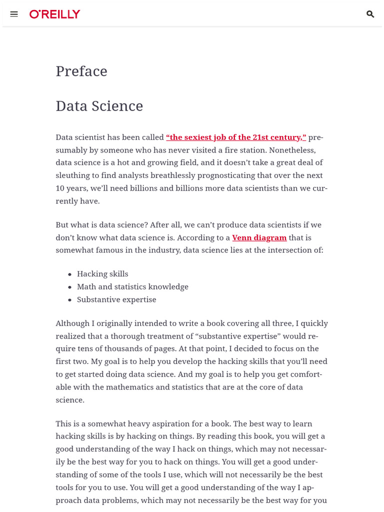 Preface - Data Science From Scratch | PDF | O'reilly Media | Data Science