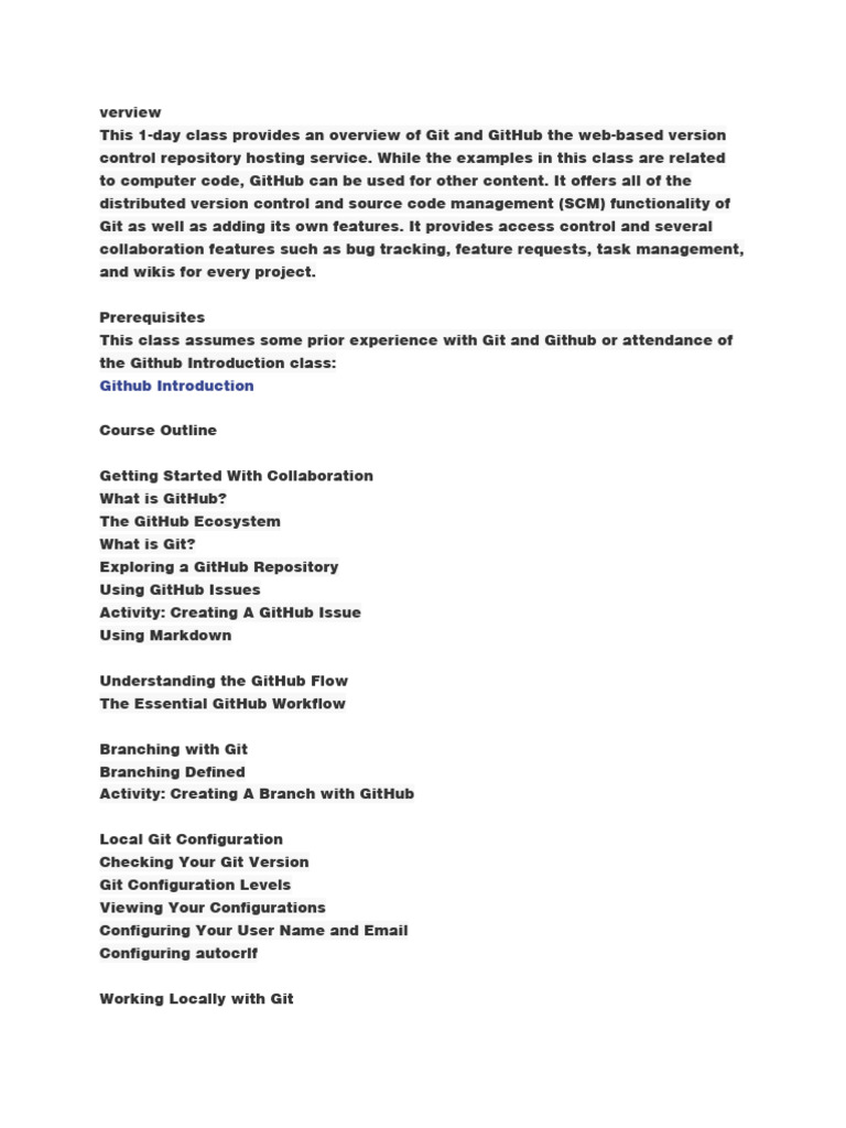 GIT GIT HUB SYLLABUS | PDF | Version Control | Systems Engineering