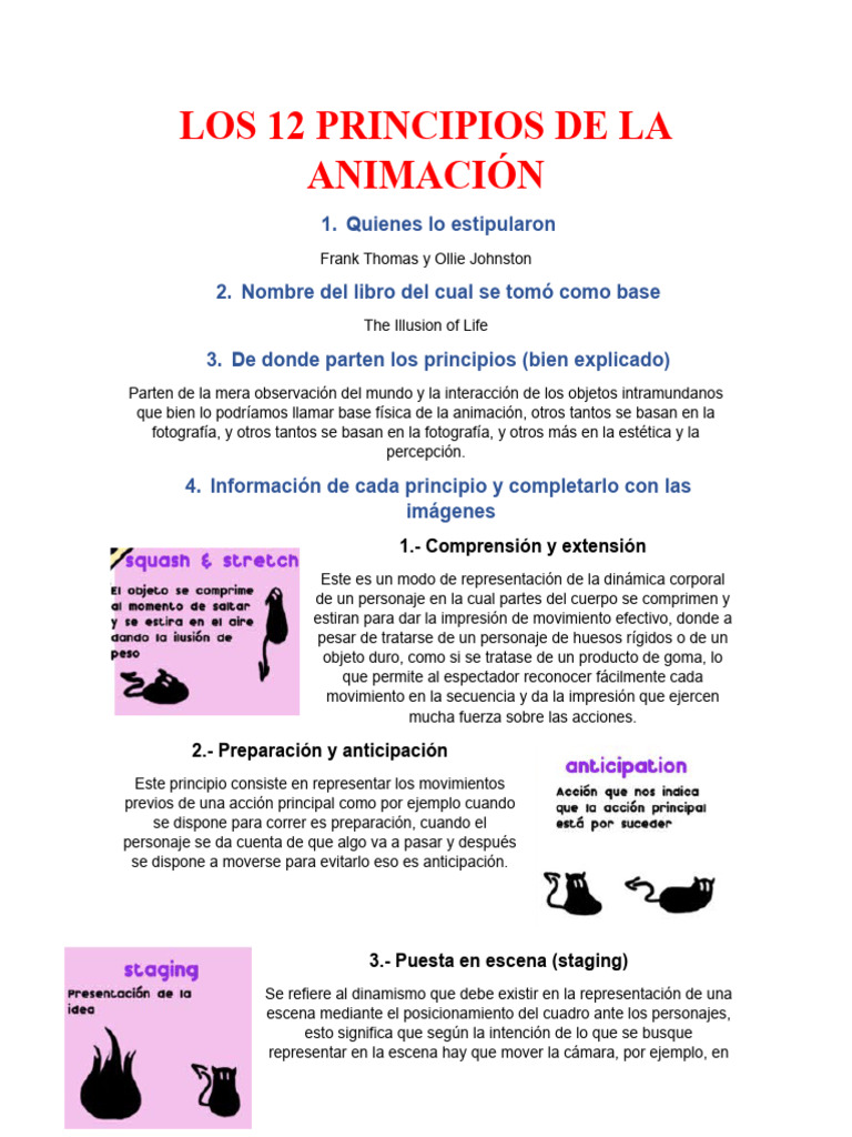 LOS 12 PRINCIPIOS DE LA ANIMACIÓN | PDF | Animación