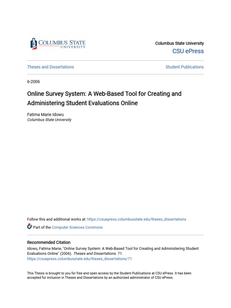 Online Survey System - A Web-Based Tool For Creating and Administe ...