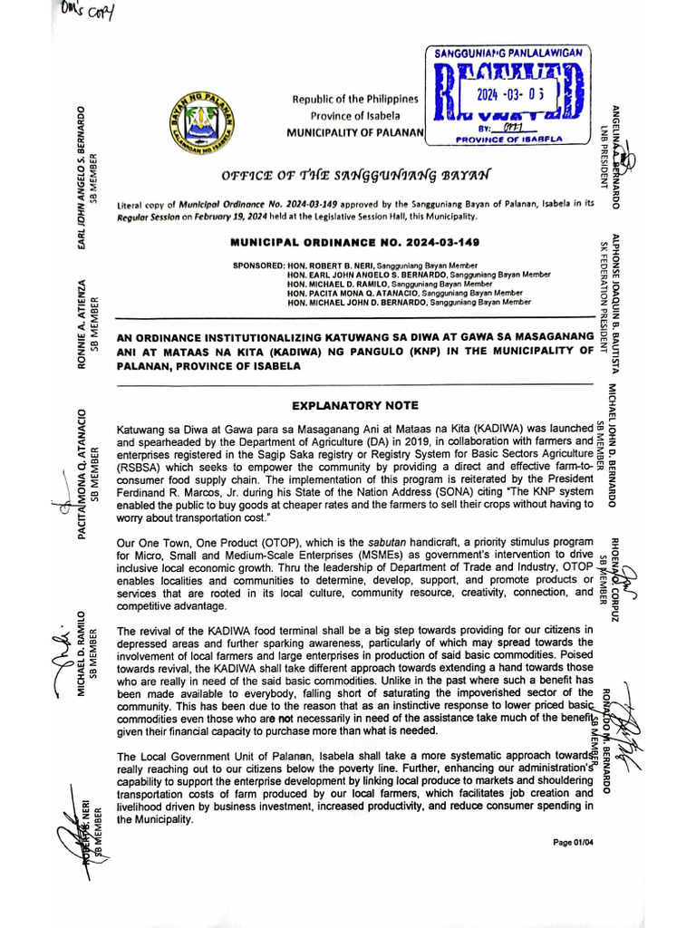 Municipal Ordinance No.2024 03 149 | PDF