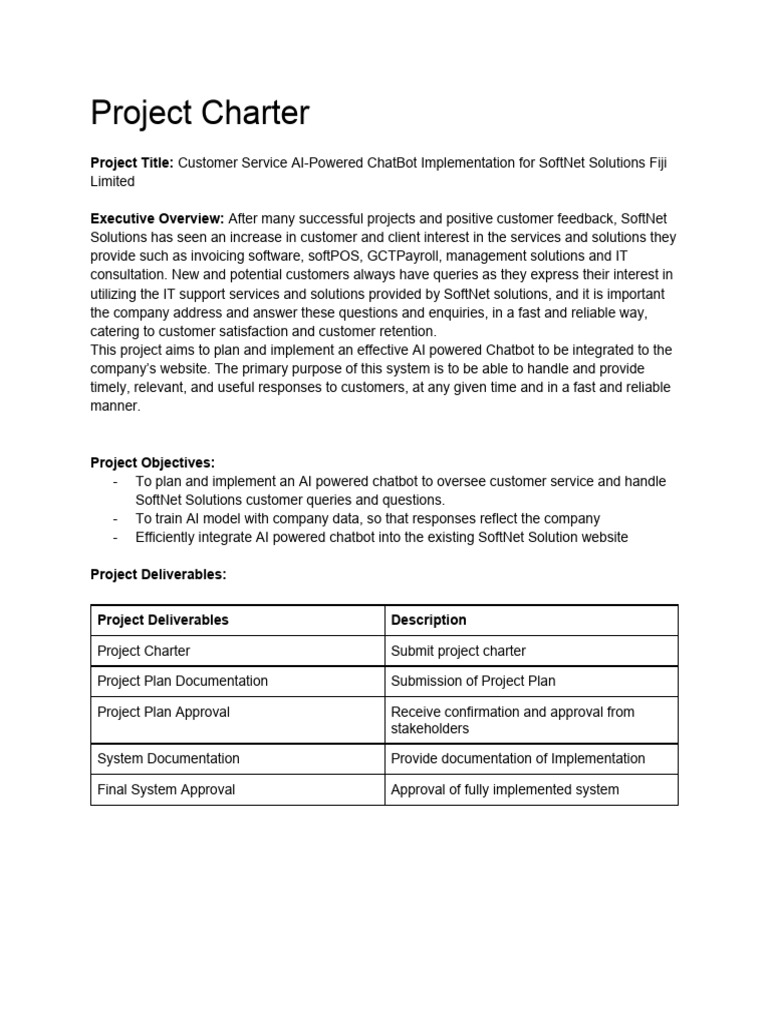 Project Charter (1) | PDF | Artificial Intelligence | Intelligence (AI ...