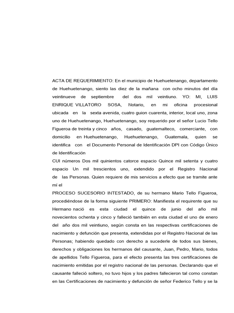 ACTA NOTARIAL | PDF