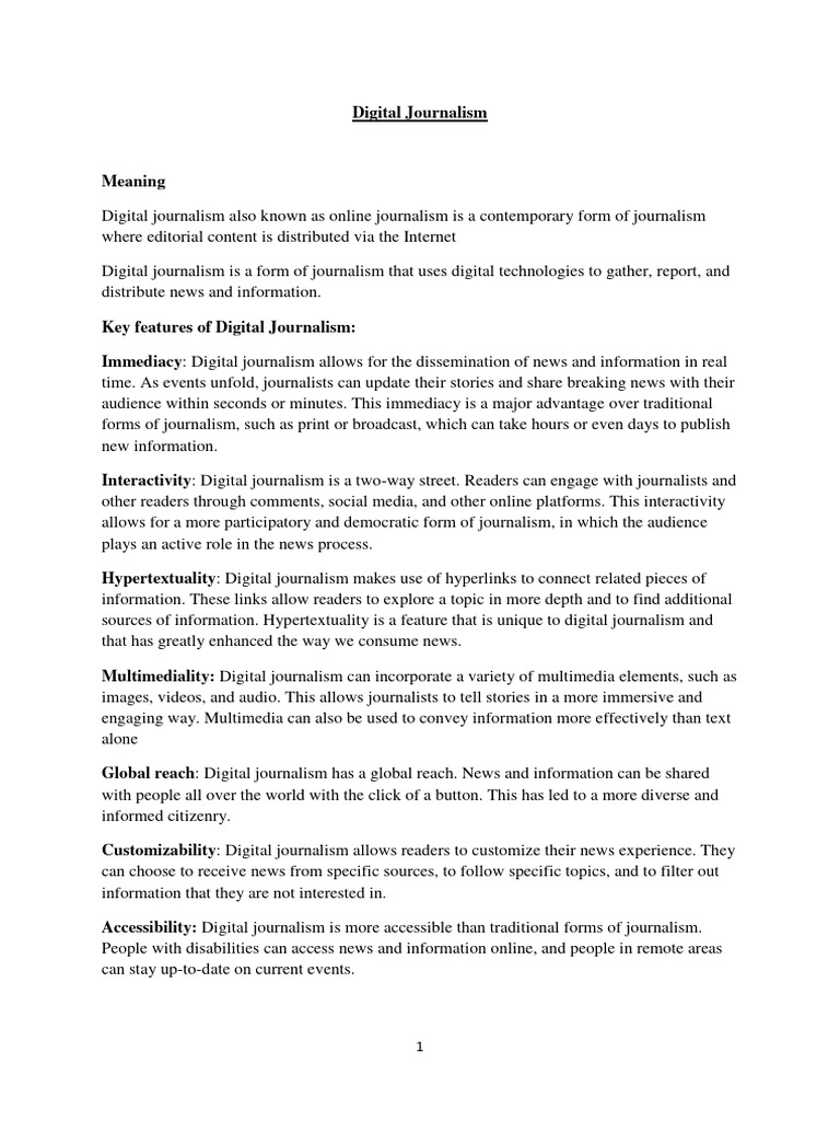 Digital journalism | PDF | Journalism | Social Media
