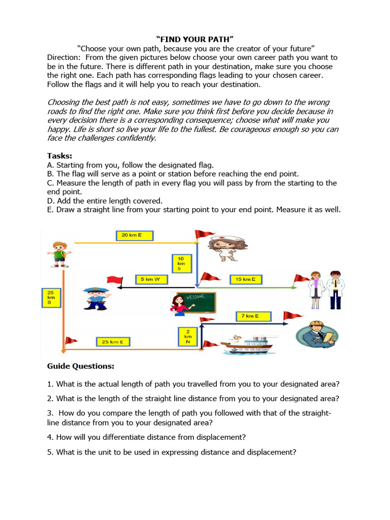 Distance and Displacement Worksheet | PDF