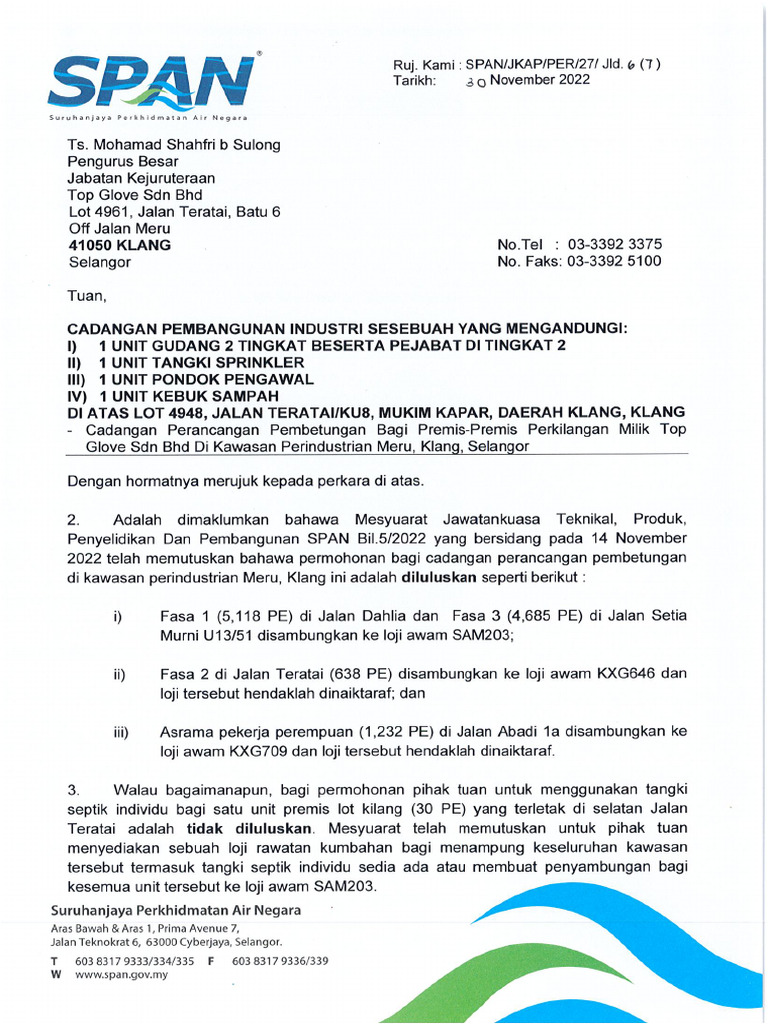 Span Approval Letter | PDF