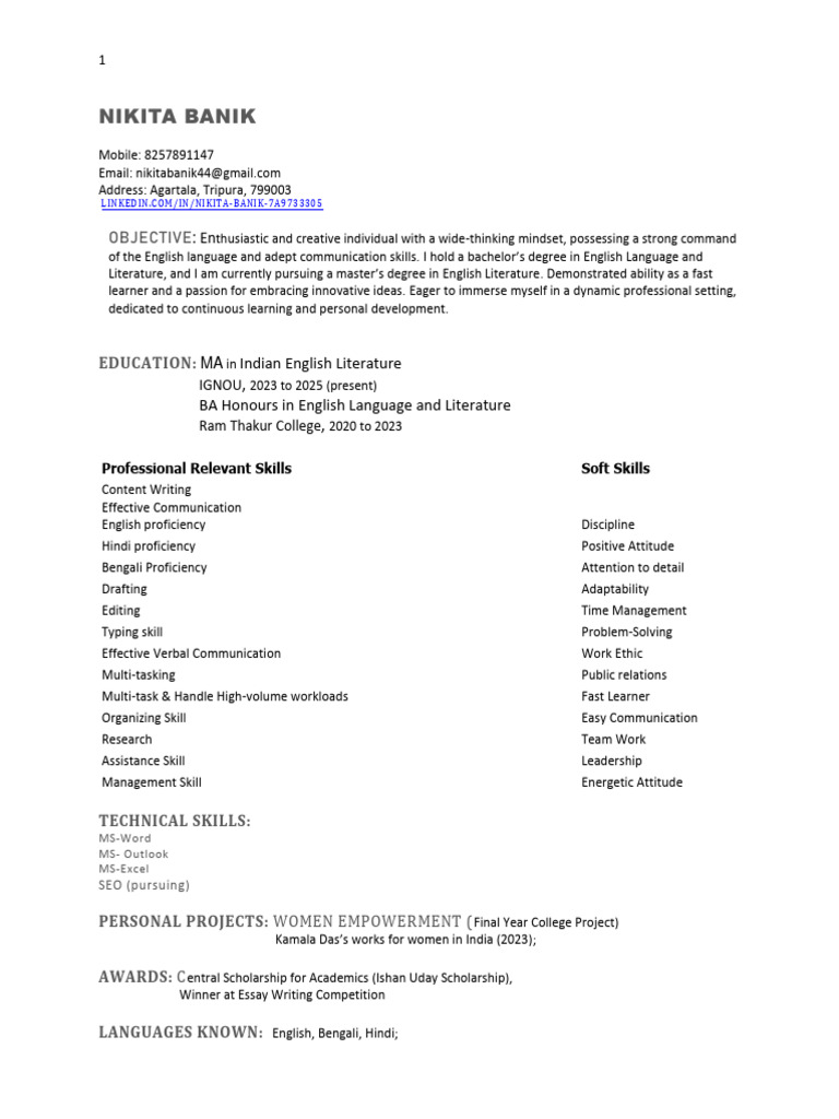 general cv | PDF | Human Communication | Cognition