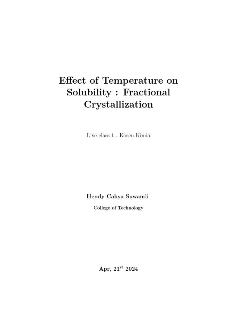 Tutor MEXT 2025-4 | PDF | Solubility | Crystallization