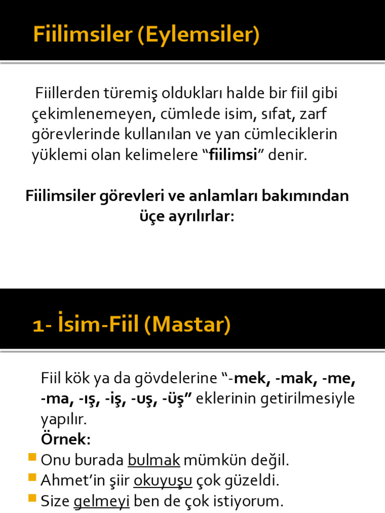 Fiilimsiler Sunusu | PDF