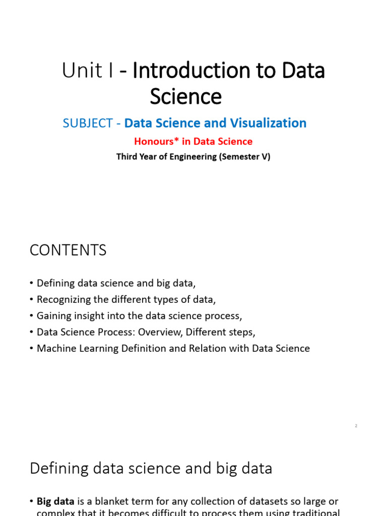 Data Science Overview for Honours Students | PDF | Data Science | Data