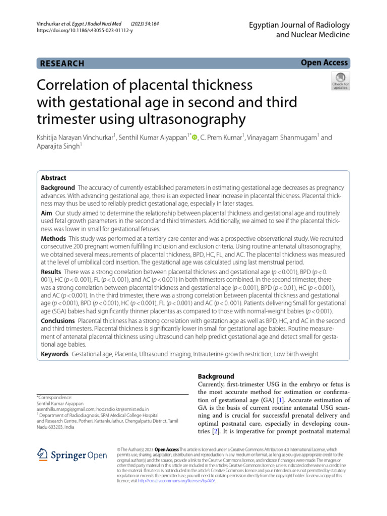 Articol Grosimea Placentei | PDF | Pregnancy | Prenatal Development