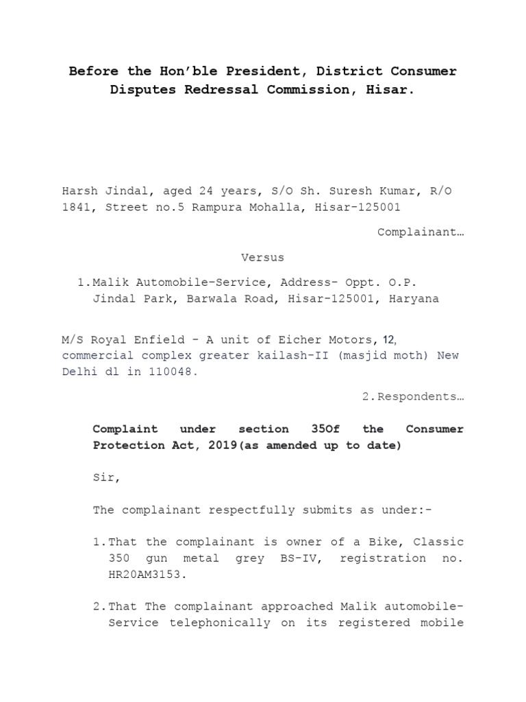 Consumer Case RE | PDF | Vehicles