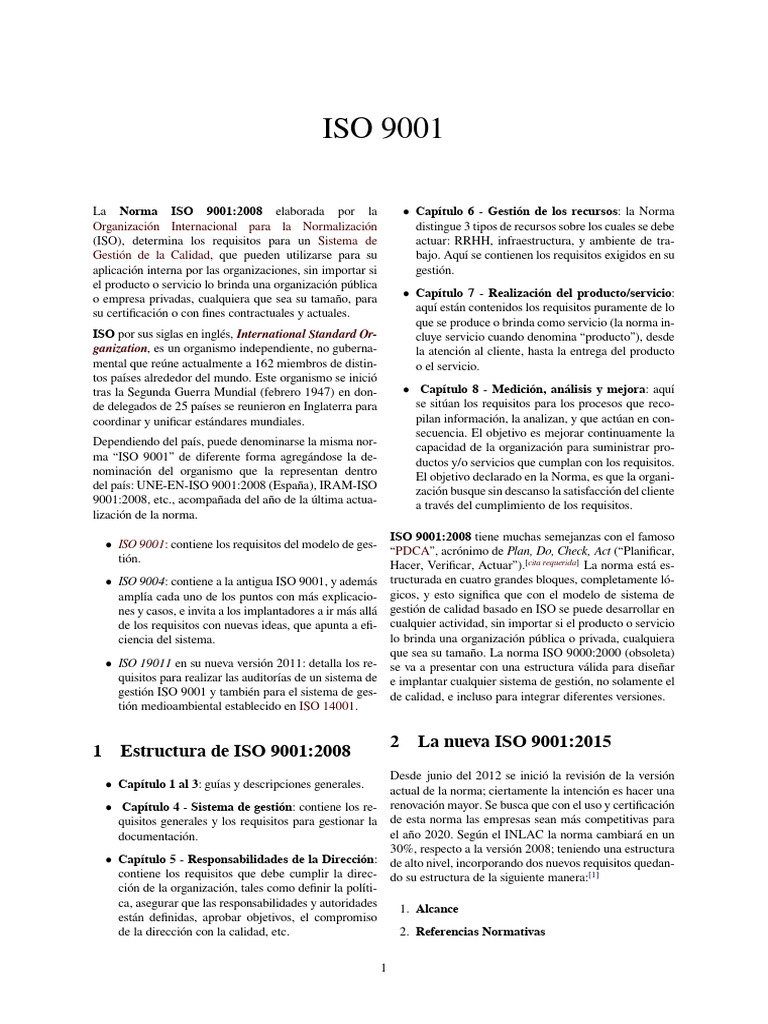 Iso 9001 Pdf Calidad Comercial Gestión De La Calidad