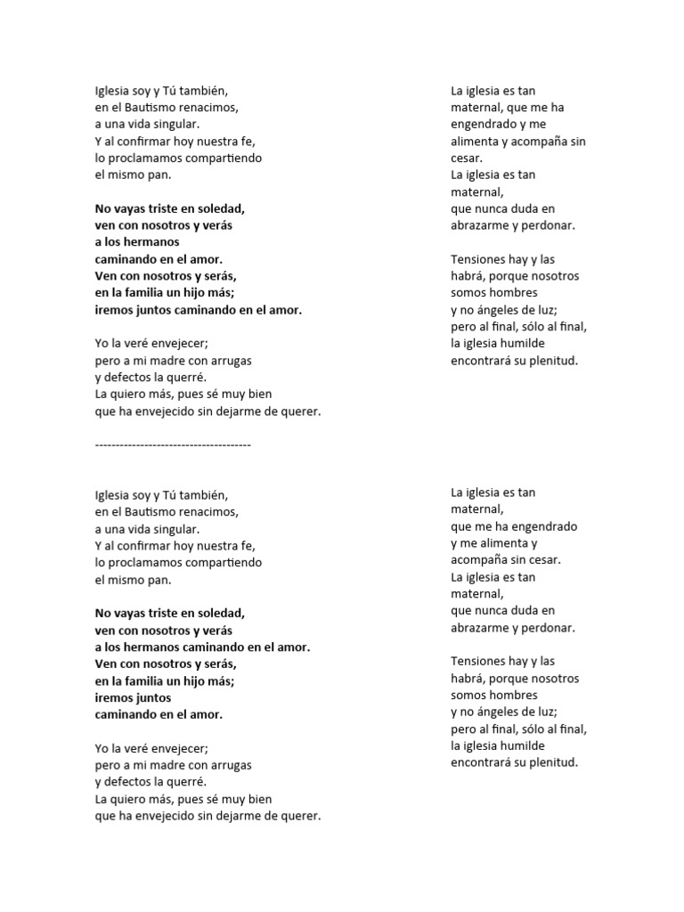 Iglesia Soy y Tú También: Unidad y Amor | PDF