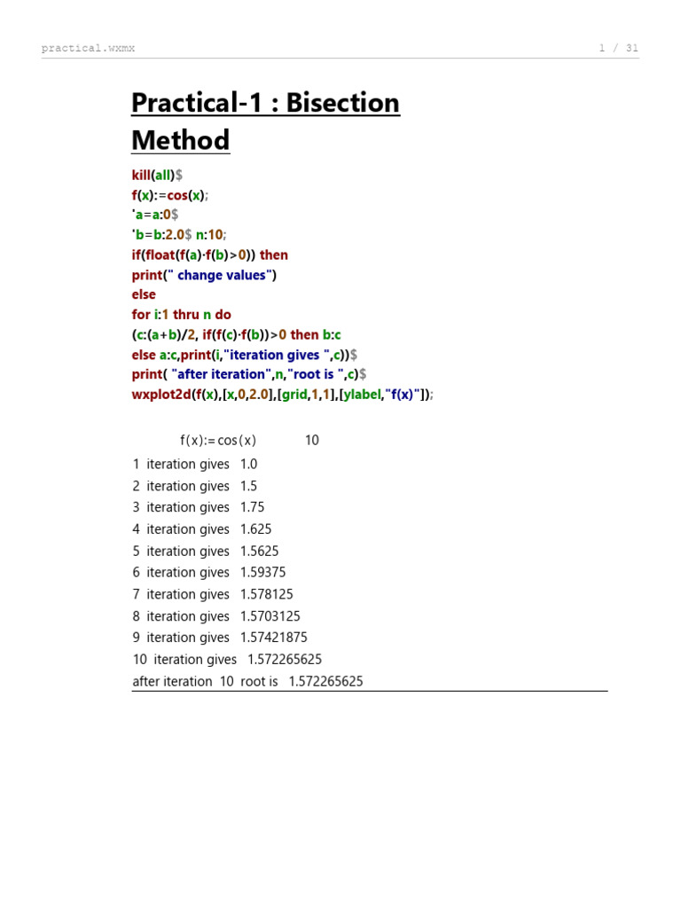 Practical | PDF | Mathematical Relations | Computer Programming