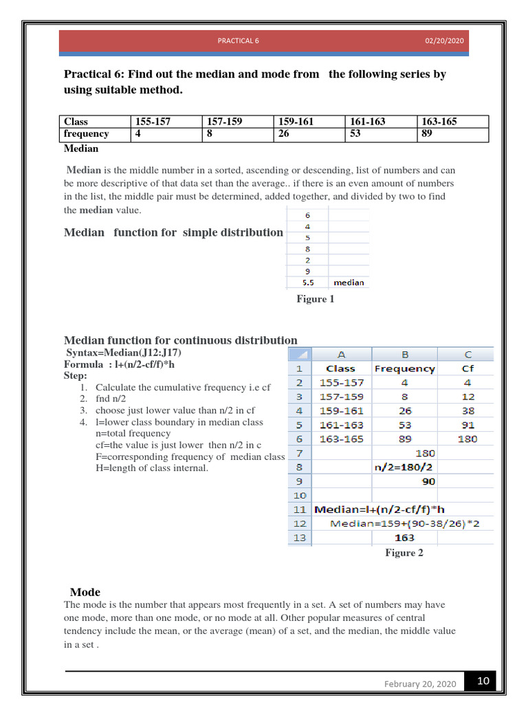 Practical 6 | PDF | Mode (Statistics) | Mean