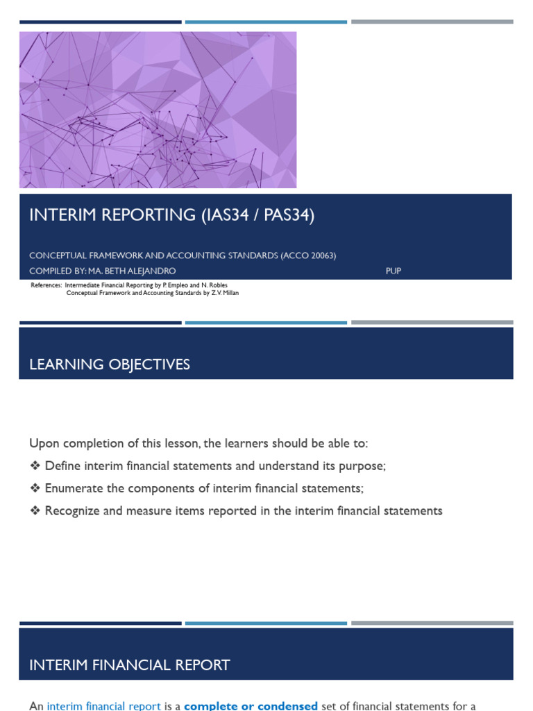 CFAS - Interim Reporting (IAS 34) | PDF | Financial Statement | Revenue