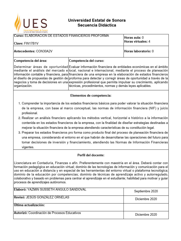 LGDN IV - Elaboración de Estados Financieros Proforma | PDF ...