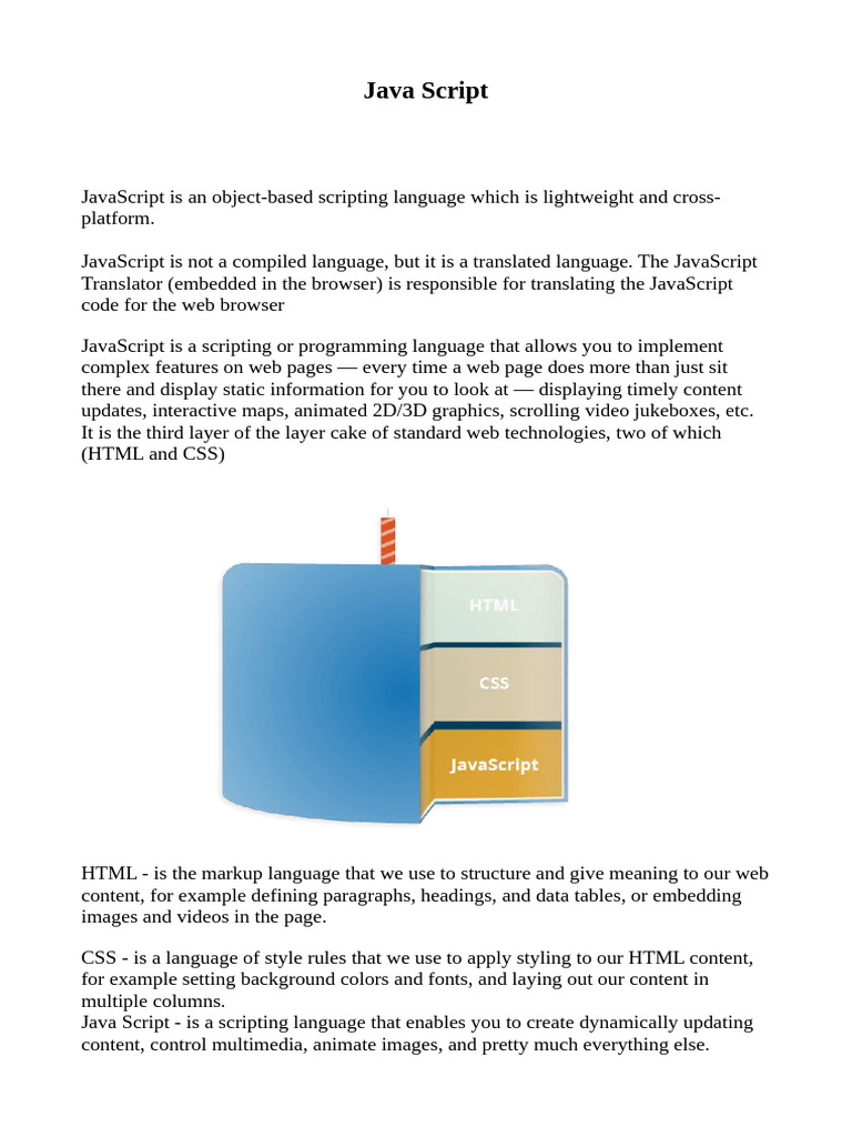 Java Script Basics Pdf Dynamic Web Page Java Script