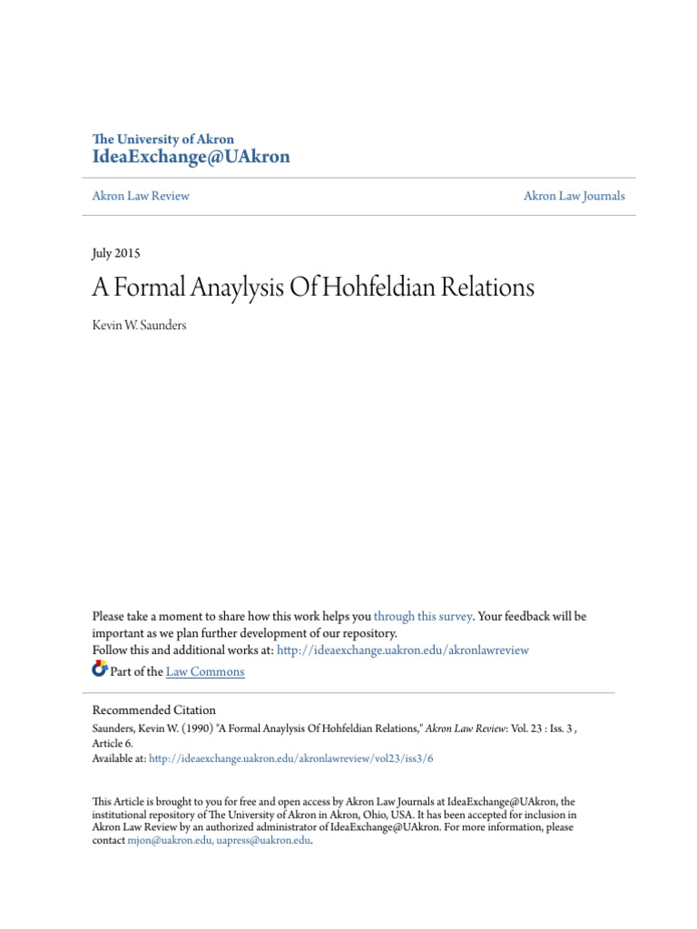 Hohfeldian Relations | PDF | Deductive Reasoning | Mathematical Proof
