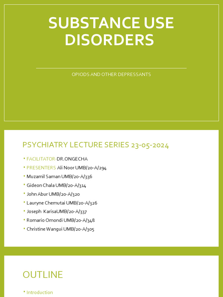 Substance Use Disorders - Opioids | PDF | Opioid Use Disorder | Addiction