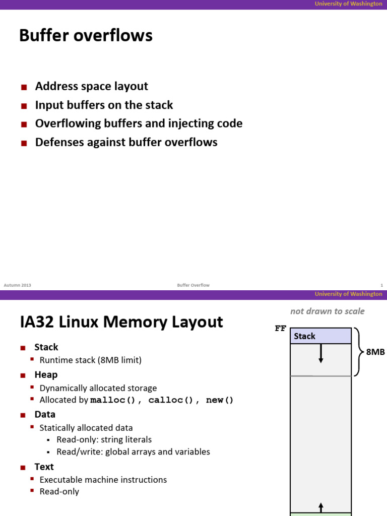06 Buffoverflow | PDF | Pointer (Computer Programming) | Variable (Computer Science)