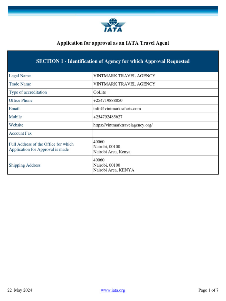 IATA Application - Summary | PDF | Private Law | Business
