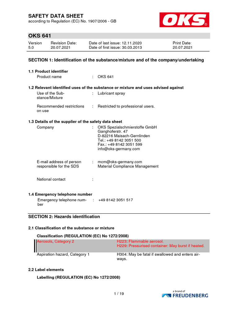Oks 641 | PDF | Dangerous Goods | Toxicity