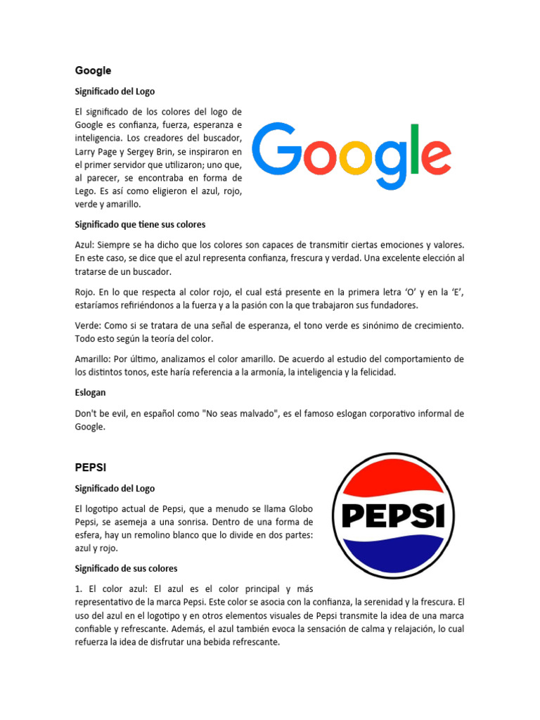 Significado de Logos y Colores | PDF | Pepsi | Marca