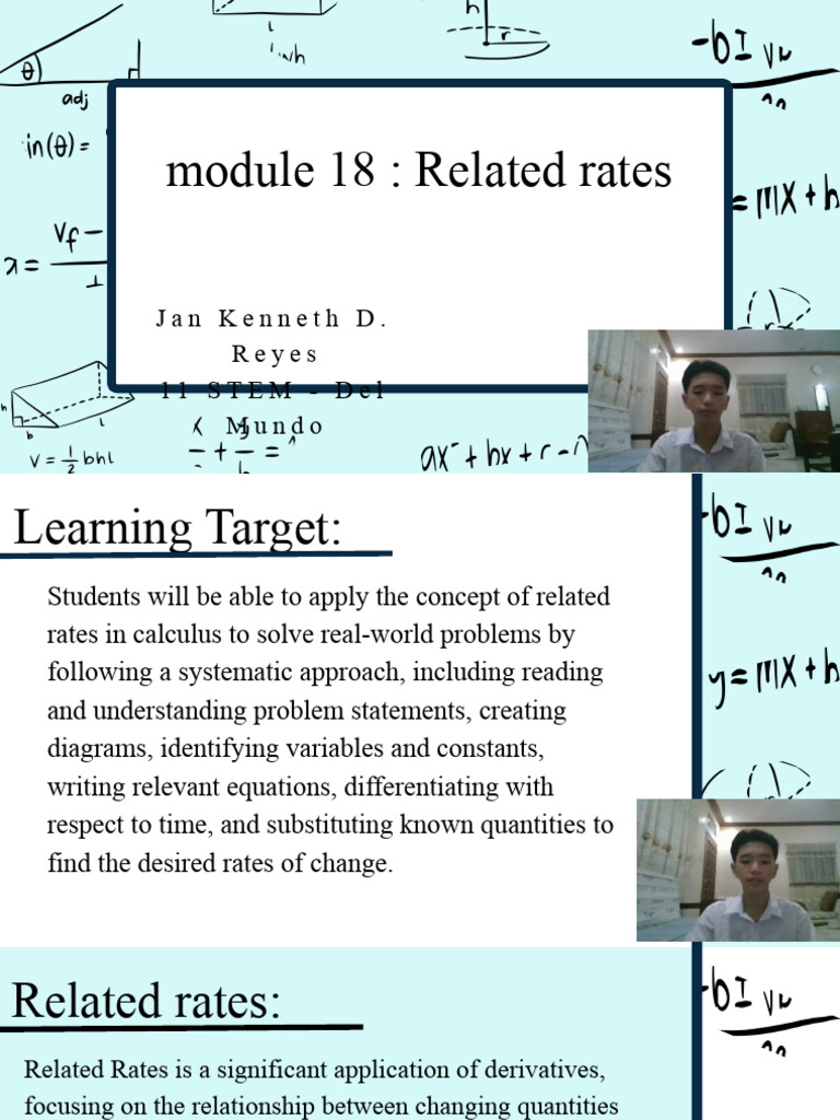 Module18 Relatedrates Pdf Derivative Equations