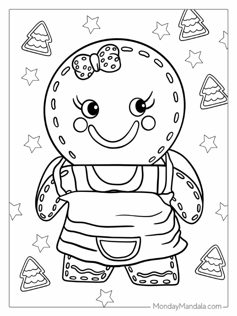 Gingerbread Lady Coloring Page for Kids | PDF