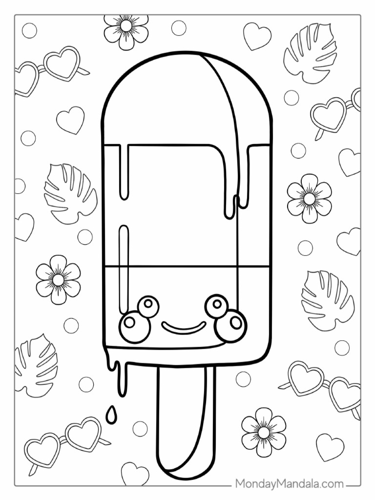 Icy Pole Coloring Page For Kids | PDF