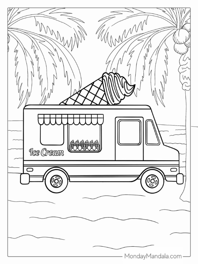 Ice Cream Truck Coloring Sheet | PDF