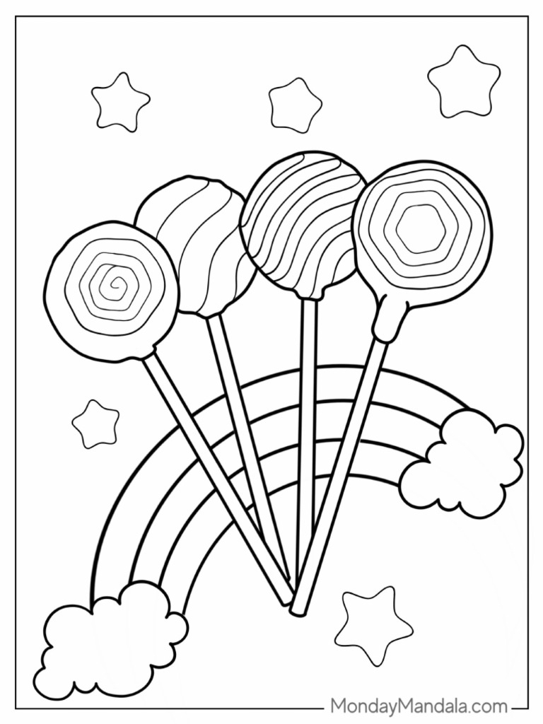 Lollipops With Rainbows To Color | PDF