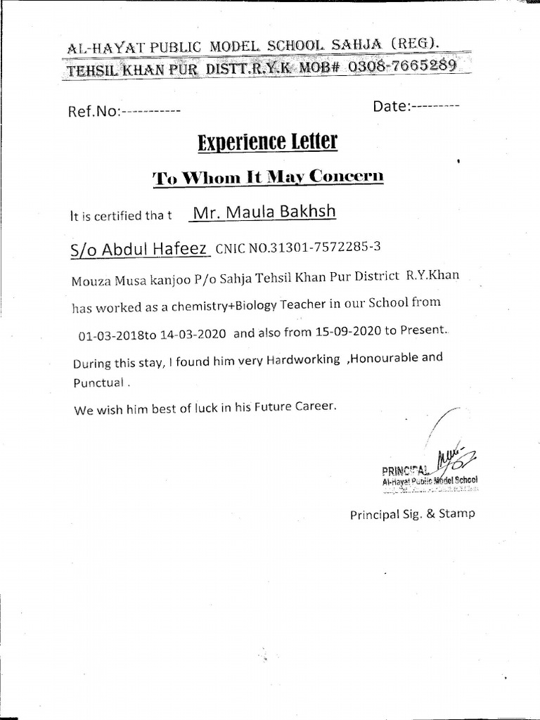 Experience Certificate | PDF