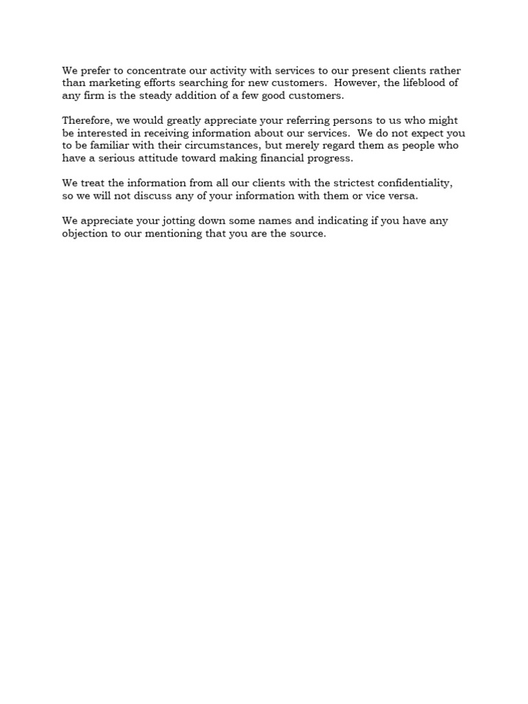 Client Referral Request for Services | PDF