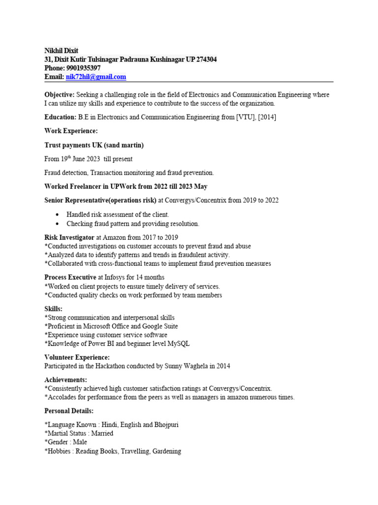 Nikhil RESUME | PDF