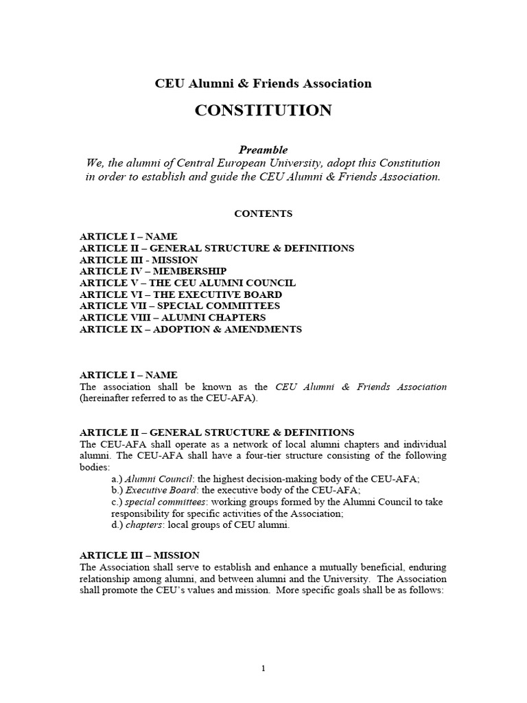 CEU AFA Constitution | PDF | Constitutional Amendment | Government