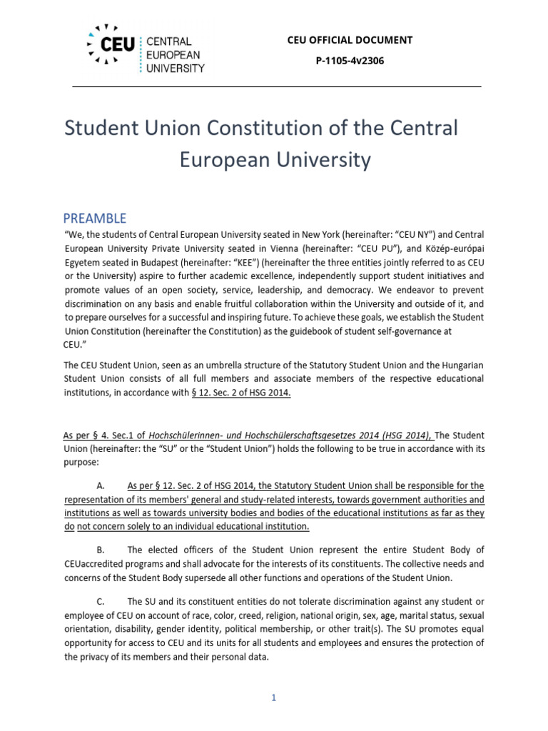 p-1105-4v2306 Student Union Constitution For Web | PDF | Committee ...