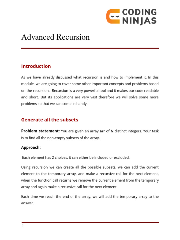 Advance Recursion Cp Java 2048 Pdf Permutation String Computer 7120