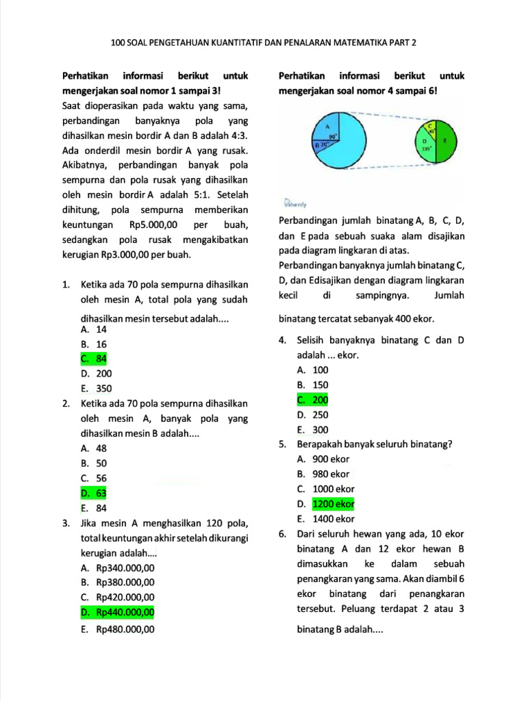 Pdf-100-Soal-Pk-Pm Sukses Utbk 2024 | PDF