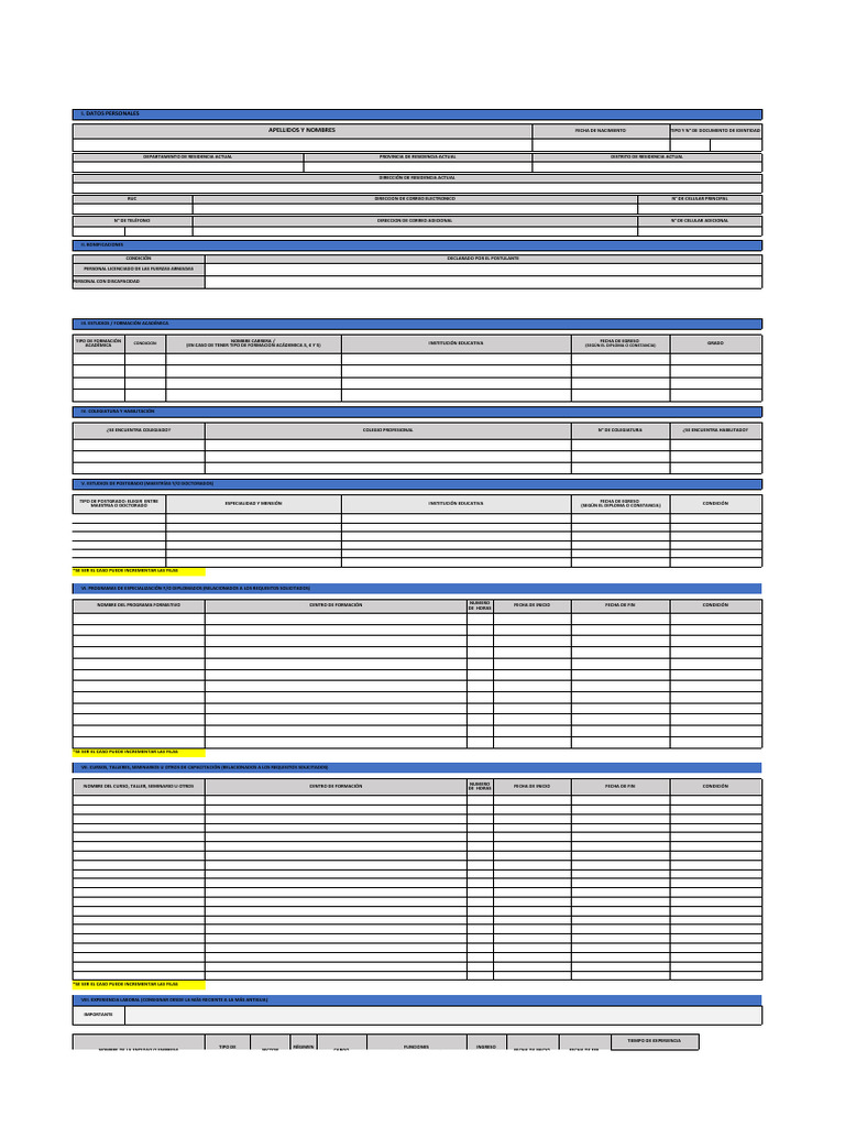 Formato 03 - Ficha de Postulante 1.0 FINAL | PDF | Etapas educativas