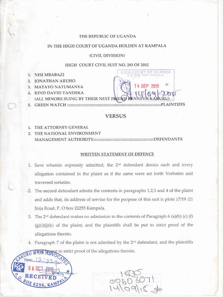 Written Statement of Defence | Download Free PDF | Judiciaries | Common Law