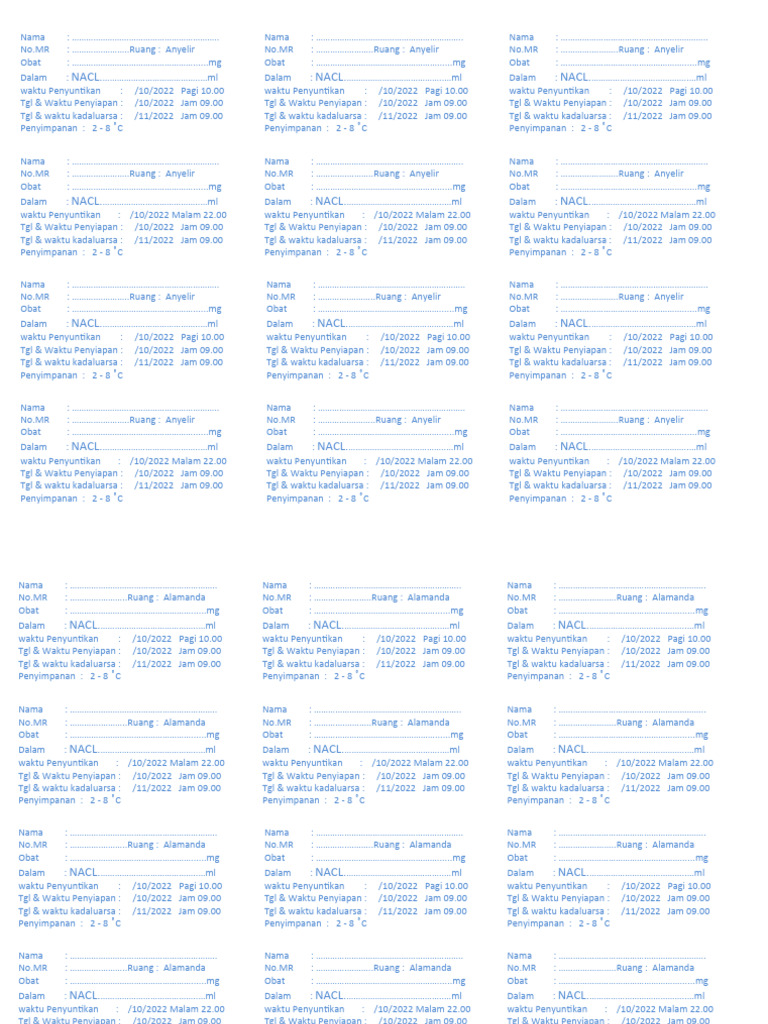 Lebel Per Ruangan Alamanda, Anyelir | PDF | Sains & Matematika